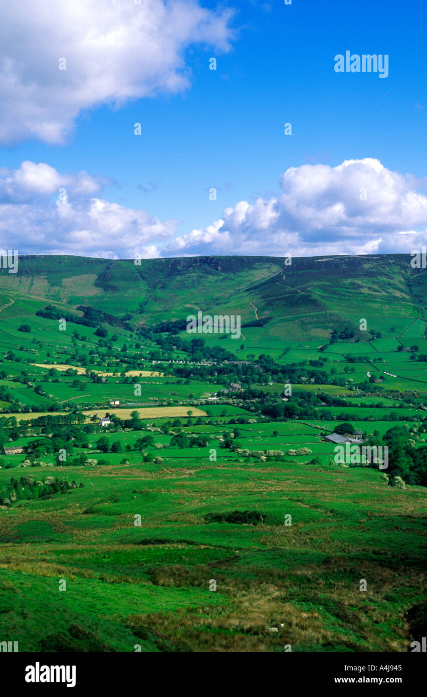Vale of Edale and the start of the Pennine Way Peak District Derbyshire ...