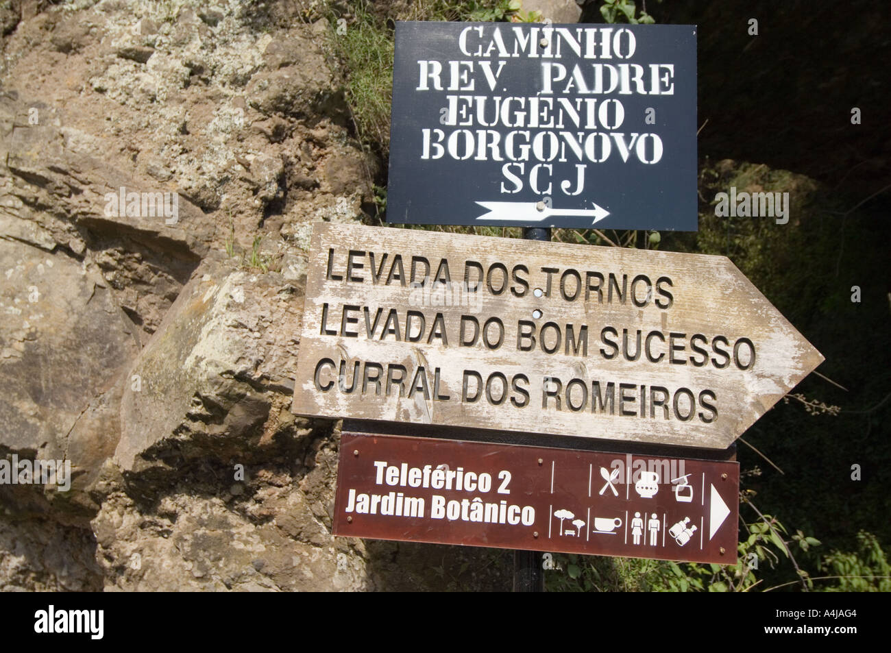 Signposts in Monte, Funchal, Madeira, Portugal, Europe Stock Photo - Alamy