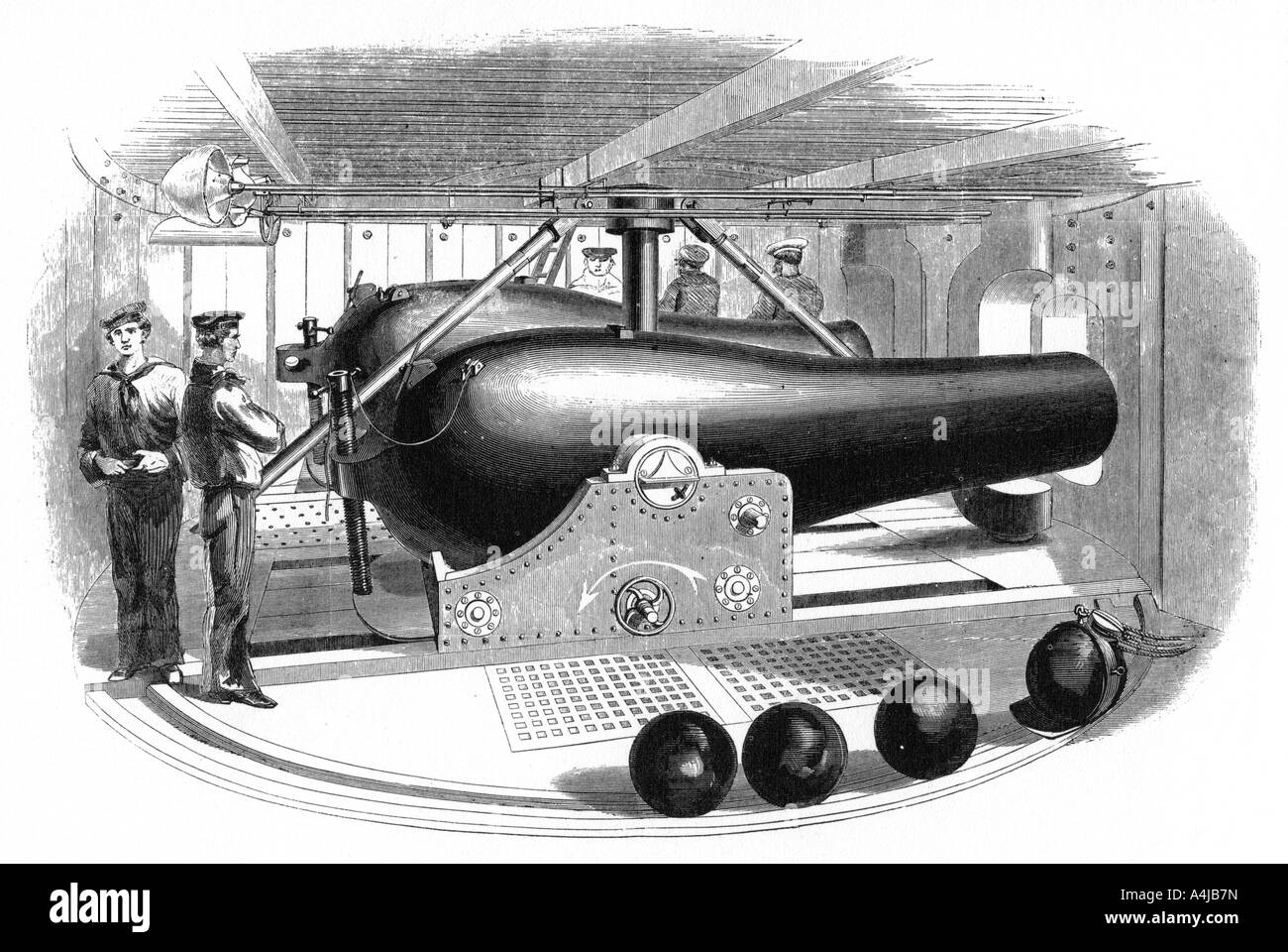 'Gun Turret Aboard USS Passaic', c1860s. Artist: Unknown Stock Photo ...