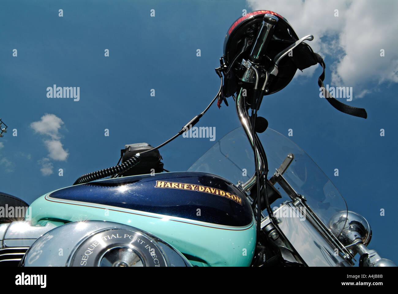 Harley Davidson motor bike parked in Texas Stock Photo - Alamy