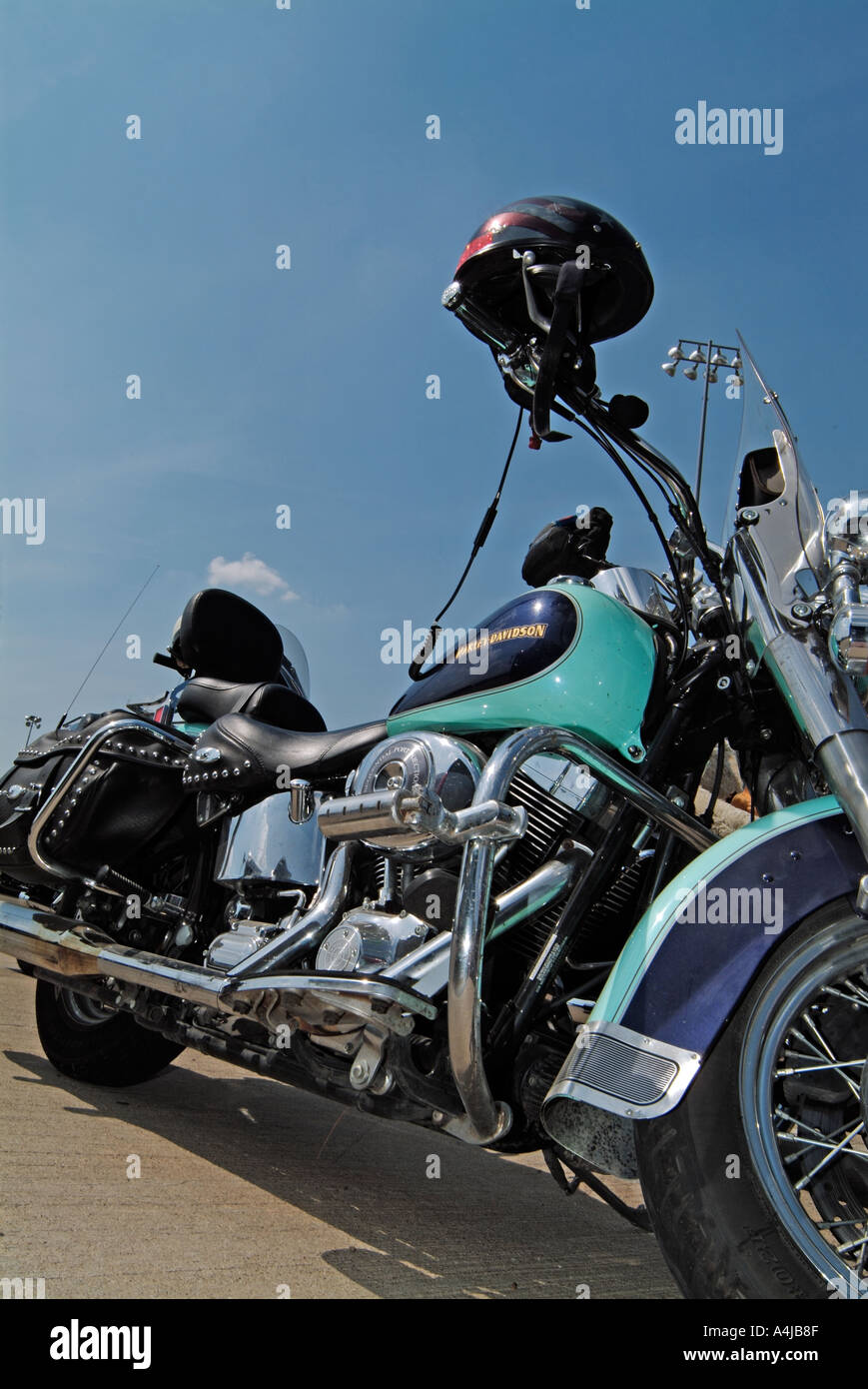 Harley Davidson motor bike parked in Texas Stock Photo - Alamy