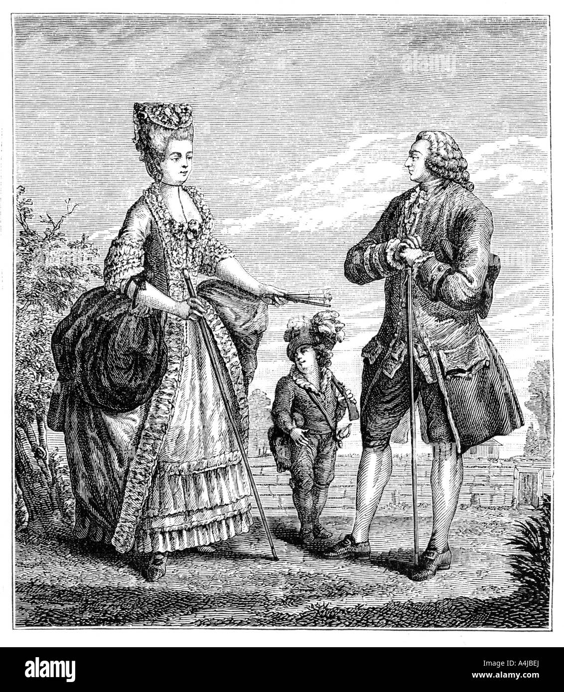 Middle Class Family, (1885).Artist: Dupin Stock Photo - Alamy