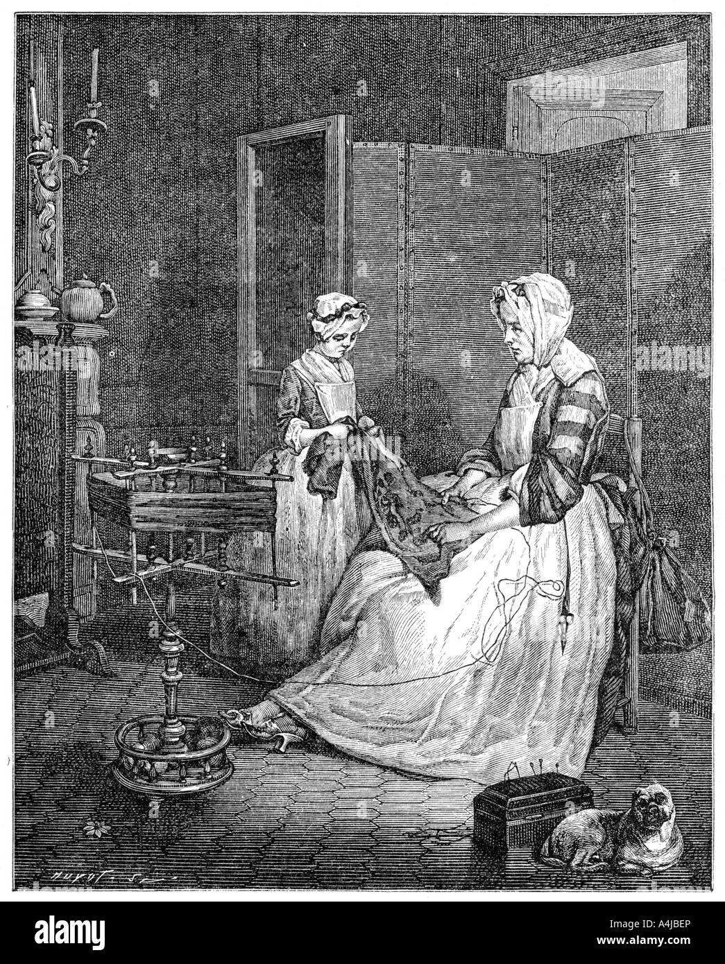 'The Diligent Mother', 1740, (1885). Artist: Unknown Stock Photo - Alamy