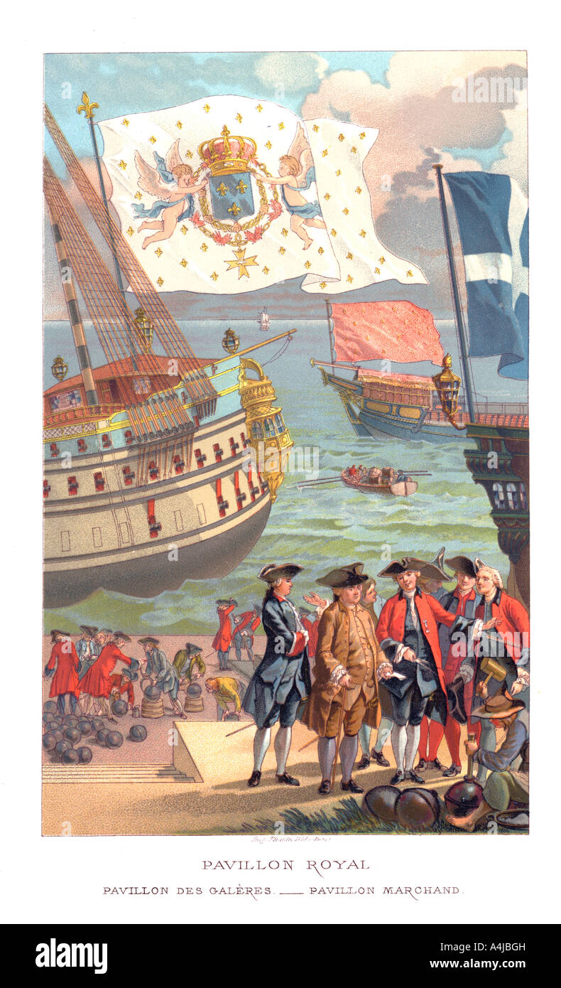 Royal flag, galleon flag and traders' flag, (1885). Creator: Urrabieta ...