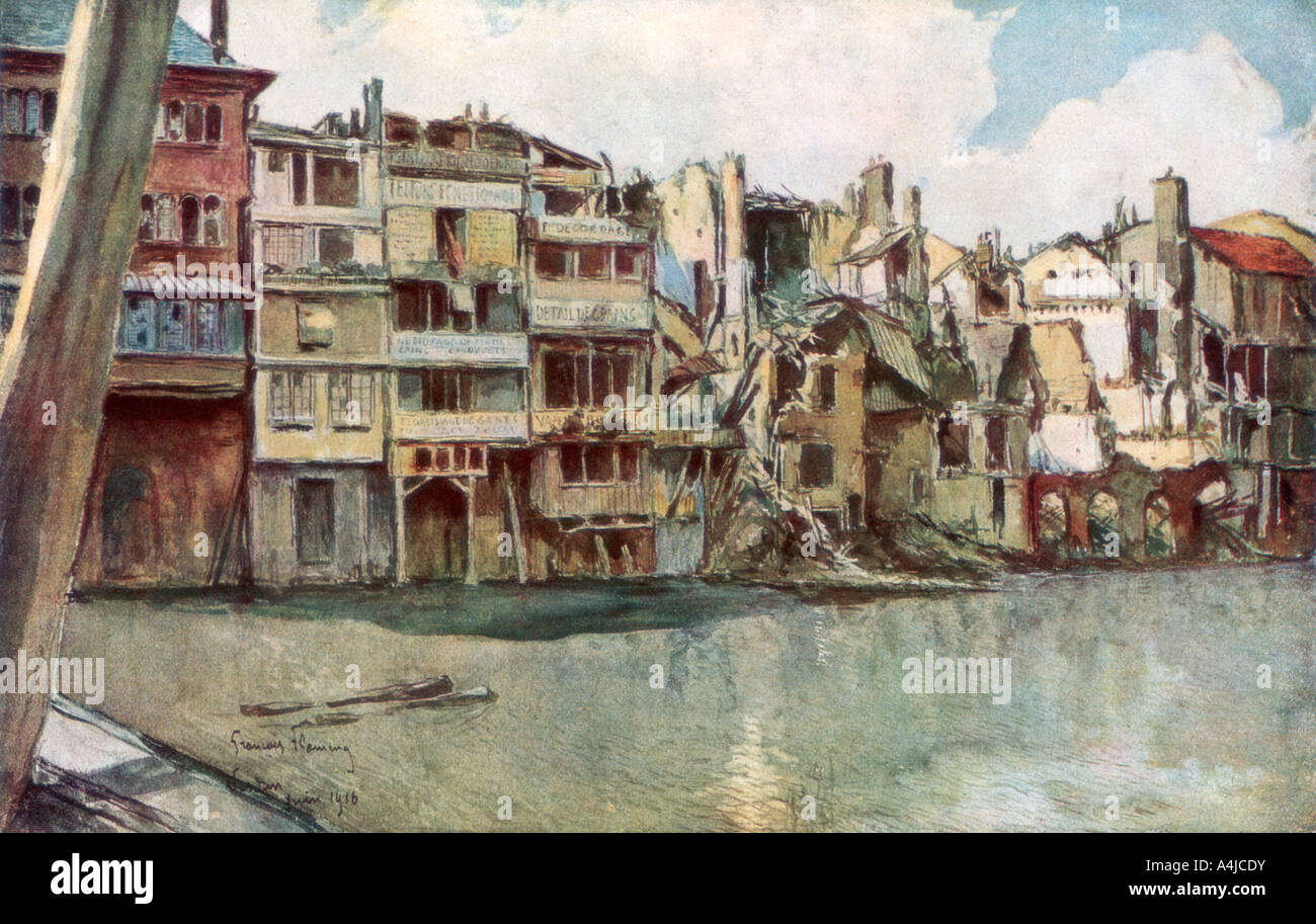 'The Meuse River, Verdun', France, June 1916, (1926).Artist: Francois ...