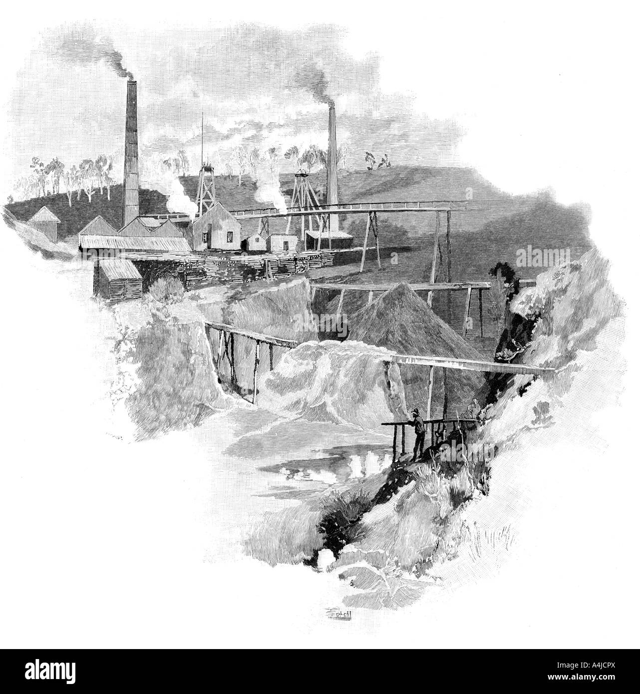 Beaconsfield Gold Mines, Tasmania, Australia, 1886. Artist: Unknown ...