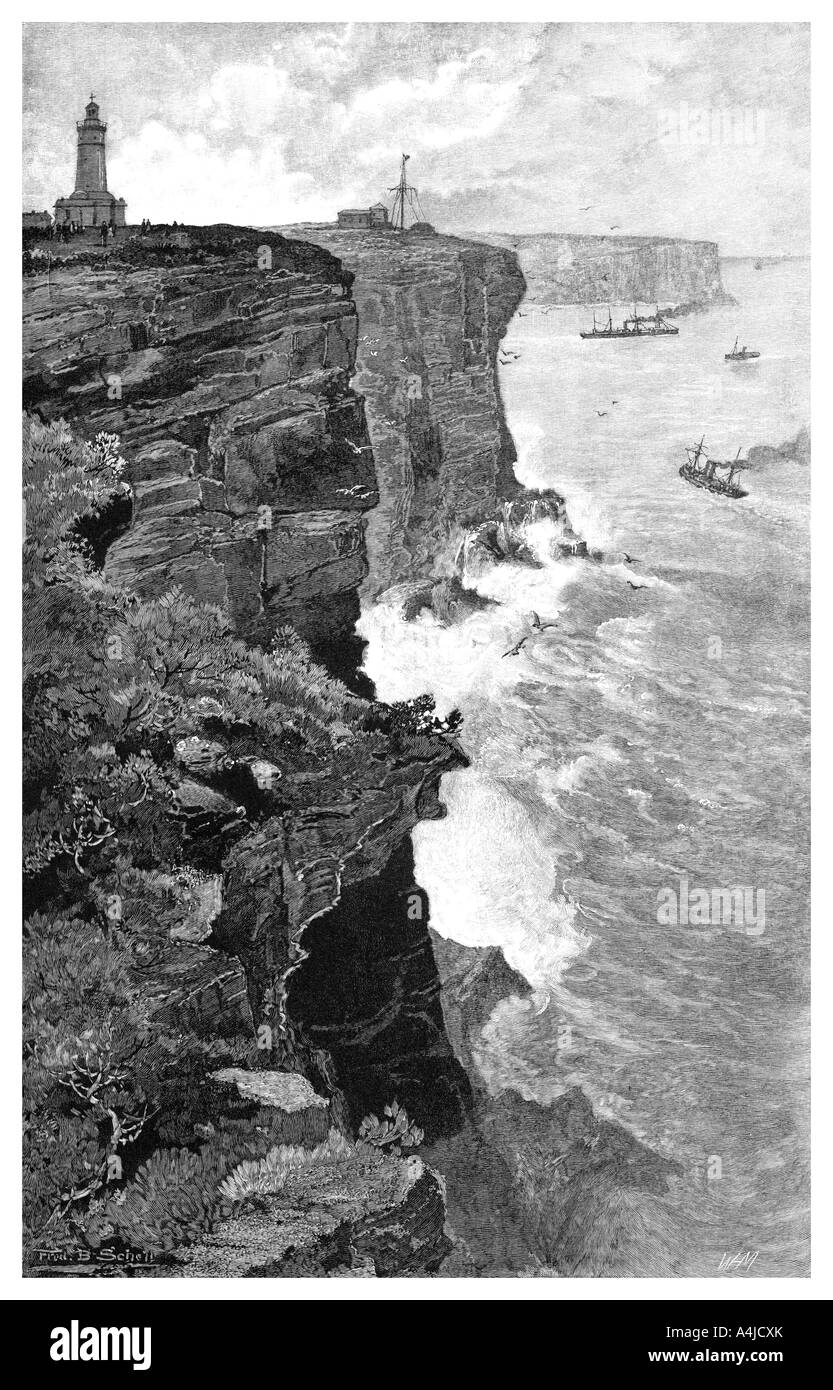 Sydney Heads from the south, New South Wales, Australia, 1886.Artist ...