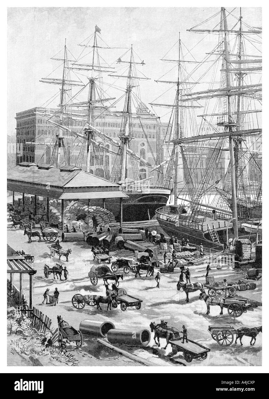 Shipping, Circular Quay, Sydney, New South Wales, Australia, 1886 ...