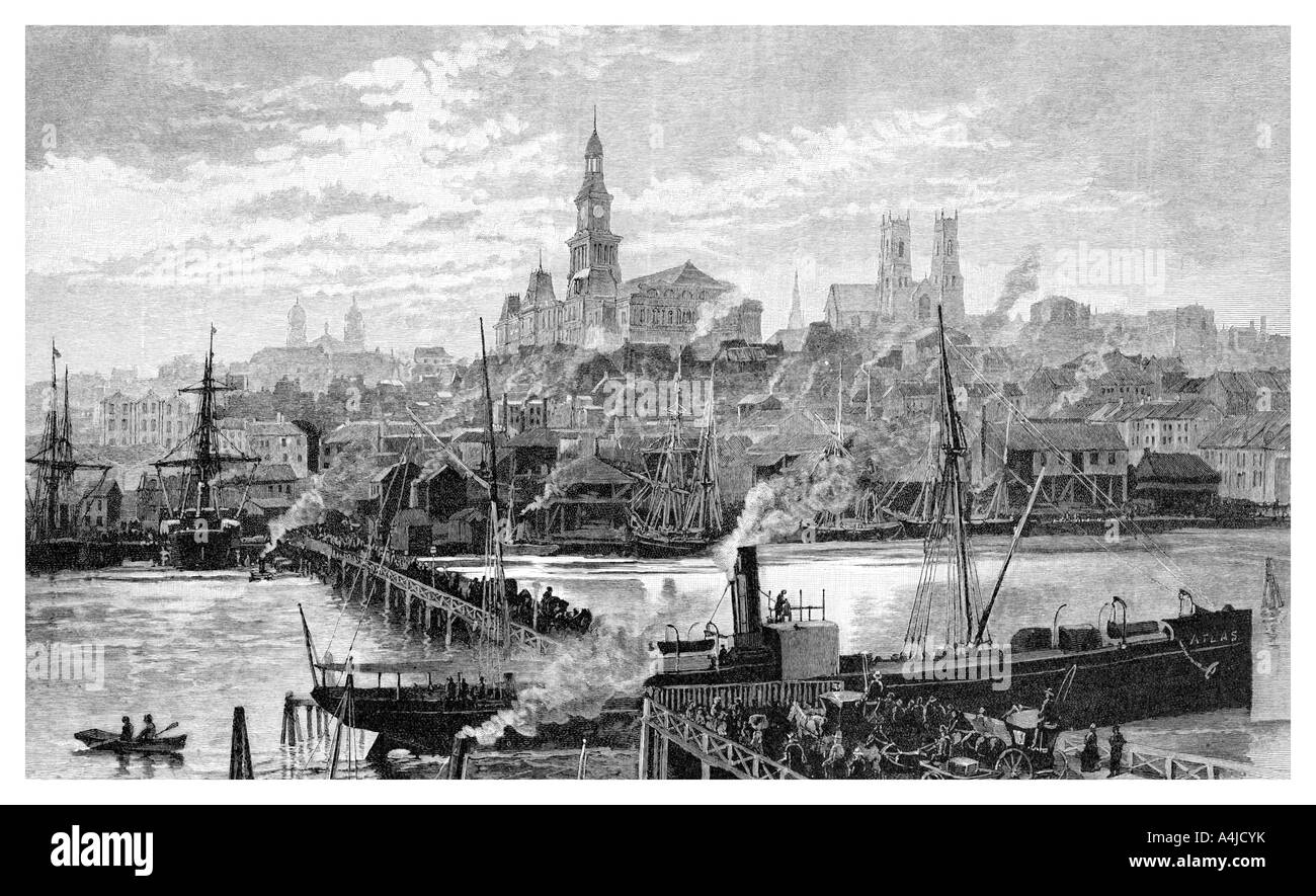 Darling harbour, from Pyrmont, Sydney, New South Wales, Australia, 1886 ...
