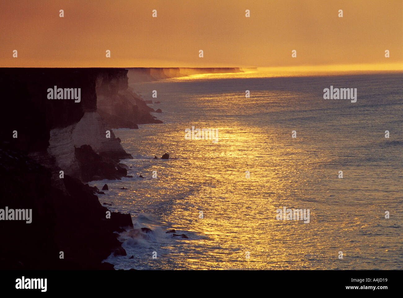 Bunda cliffs eroded limestone coast Great Australian Bight South ...