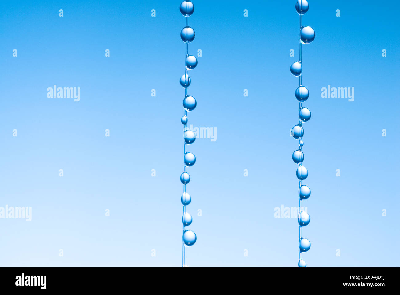 Row water drops hanging on hi-res stock photography and images - Alamy