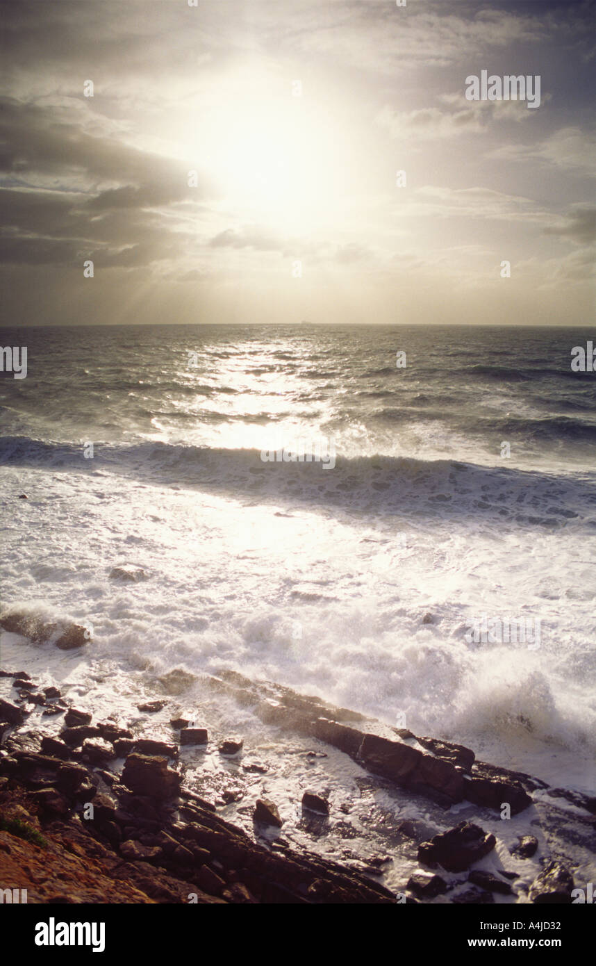 God's rays above rough sea South Australian coast Stock Photo - Alamy
