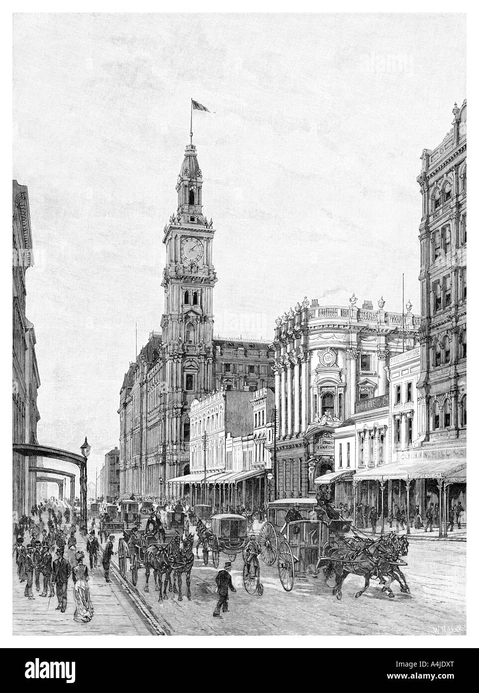 Elizabeth Street, Melbourne, Victoria, Australia, 1886.Artist: W ...