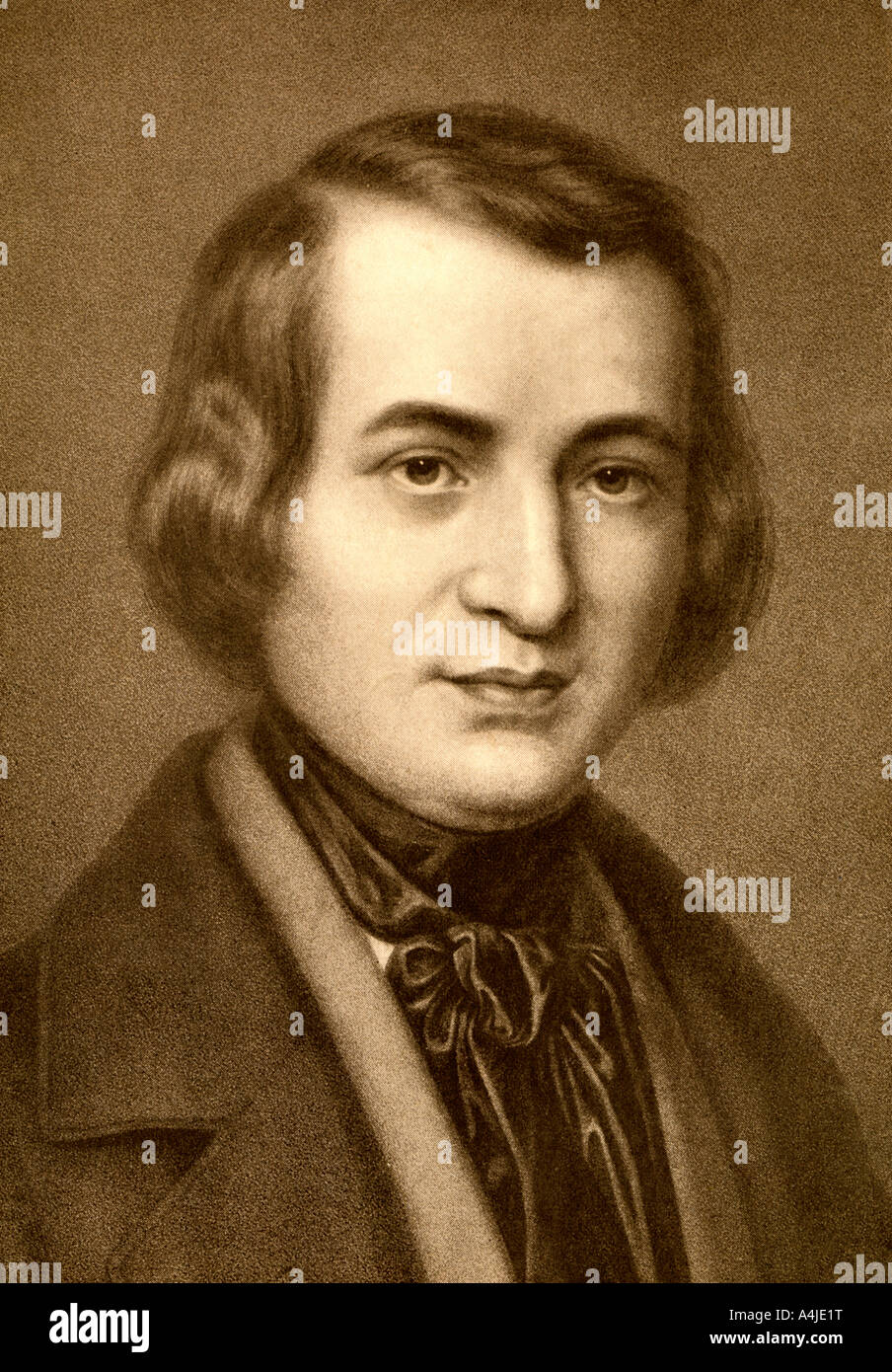 Heinrich Heine, German poet, (1906).Artist: August Friedrich Pecht ...