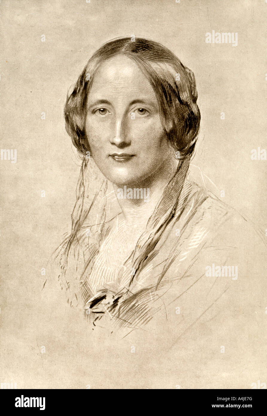 Elizabeth Gaskell, British 19th century novelist, (1910).Artist: George ...