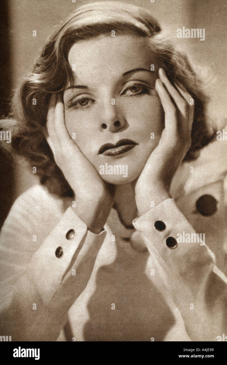 Katharine Hepburn, American actress, 1933. Artist: Unknown Stock Photo ...