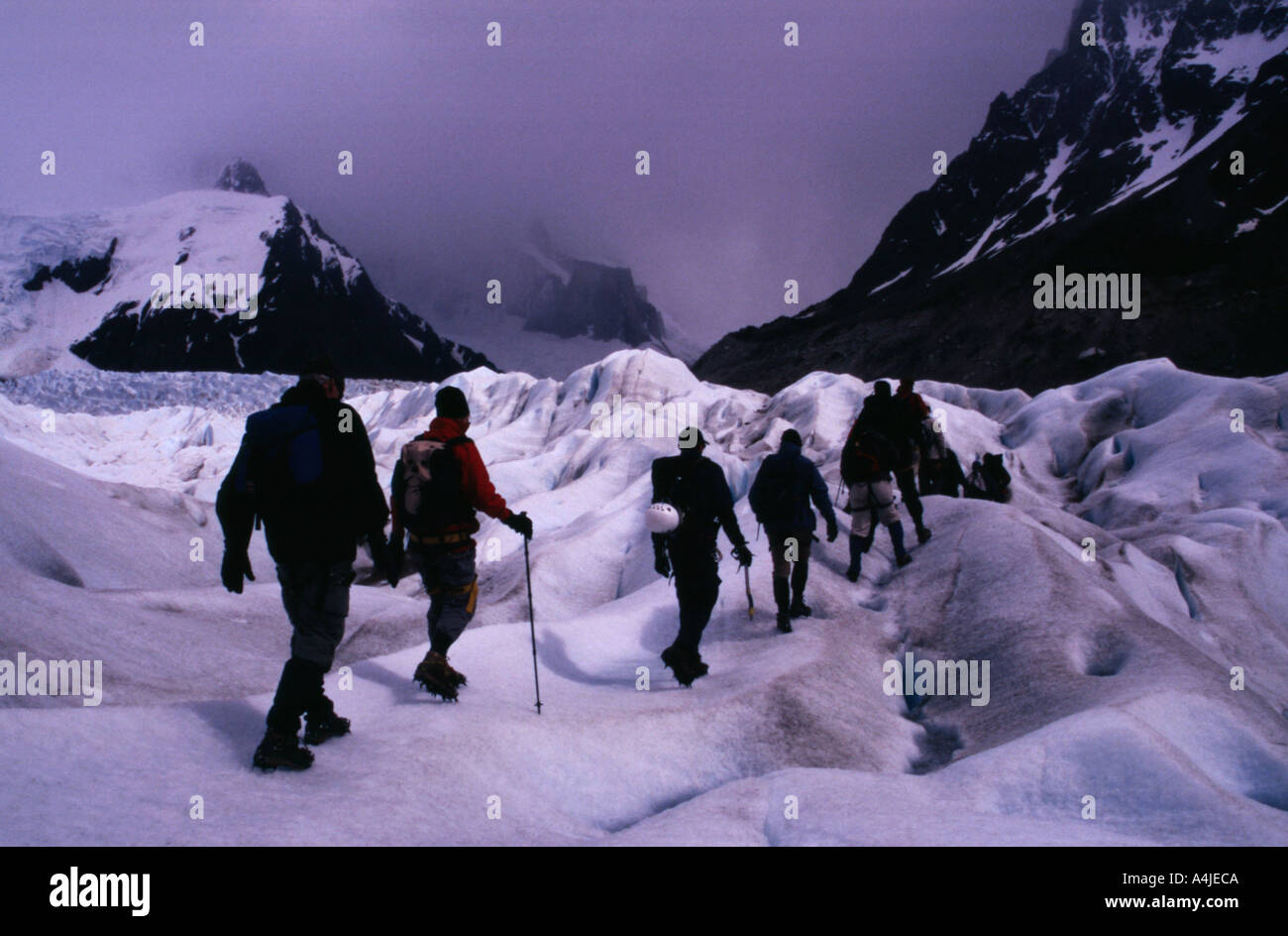 Patagonia Argentina 5 Dec 03 Hiking on Torre glacier near El Chalten ...