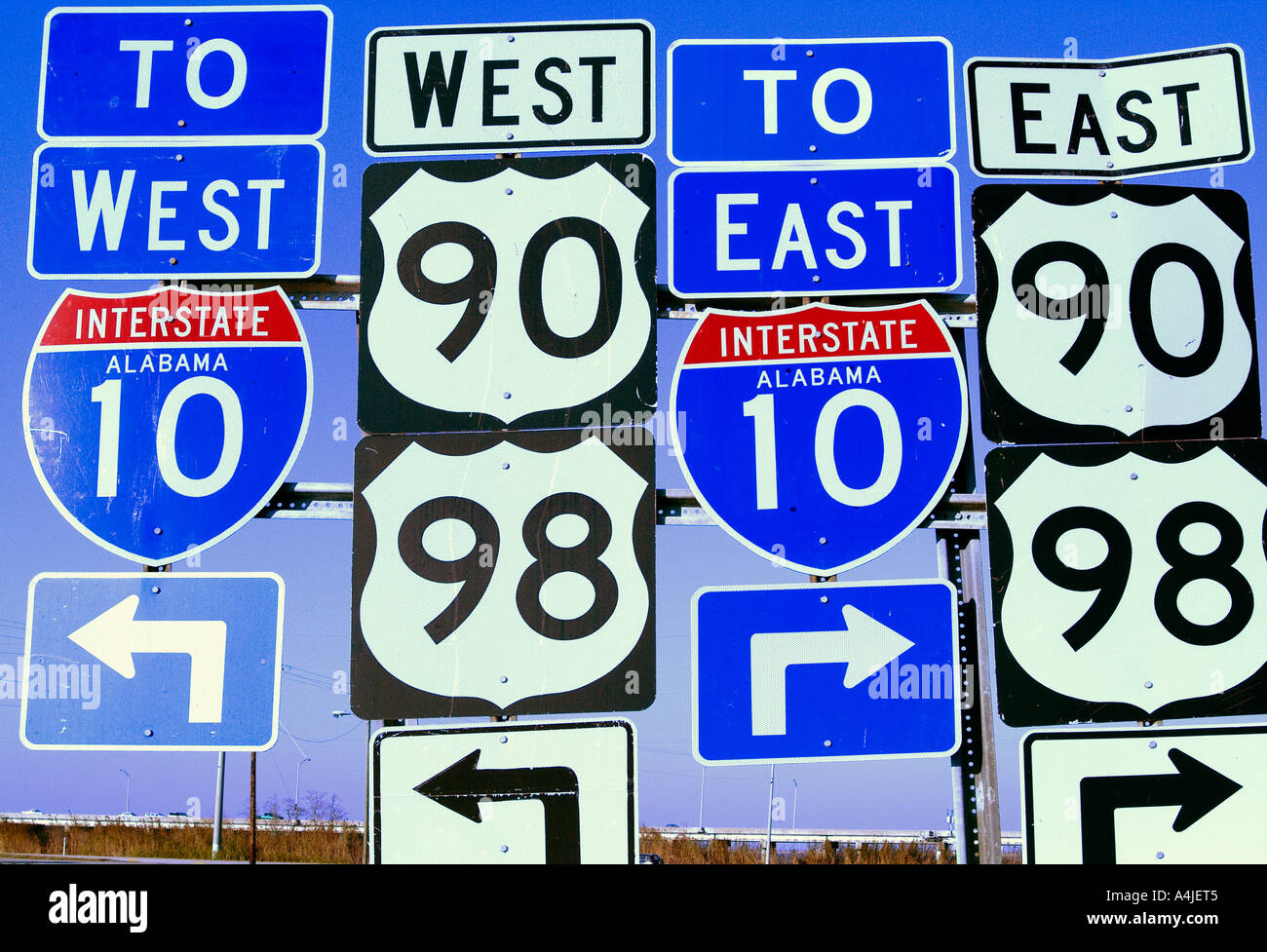 Route signs, Mobile, Alabama Stock Photo - Alamy
