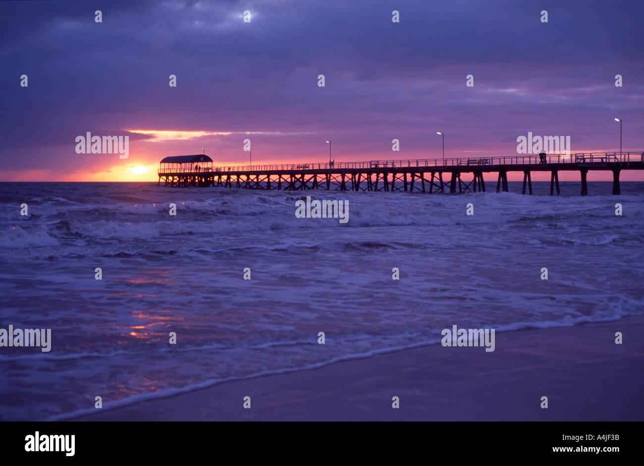 Jetty at sunset people strolling Henley Beach South Australia Stock ...