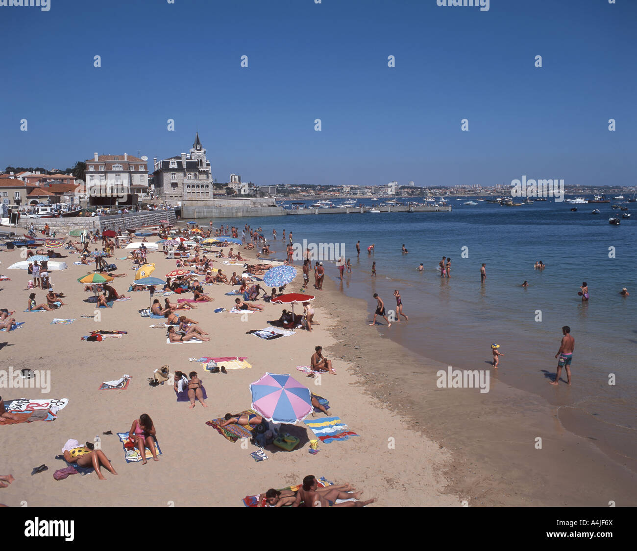 Praia da Ribeira de Cascais Beach and resort view, Cascais, Estoril ...