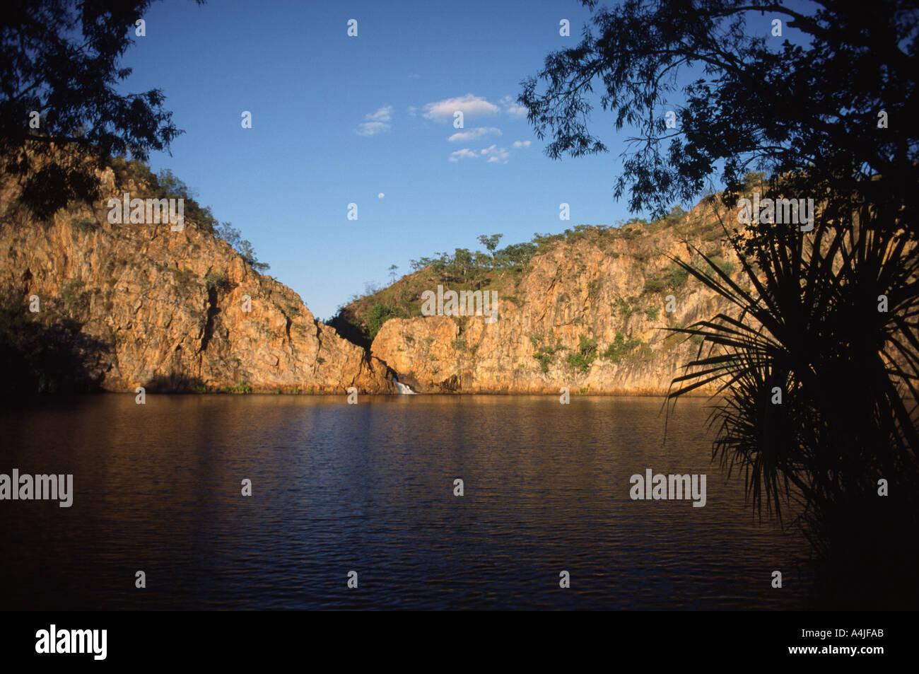 Edith Falls and rock pool moon above Edith River north of Katherine ...