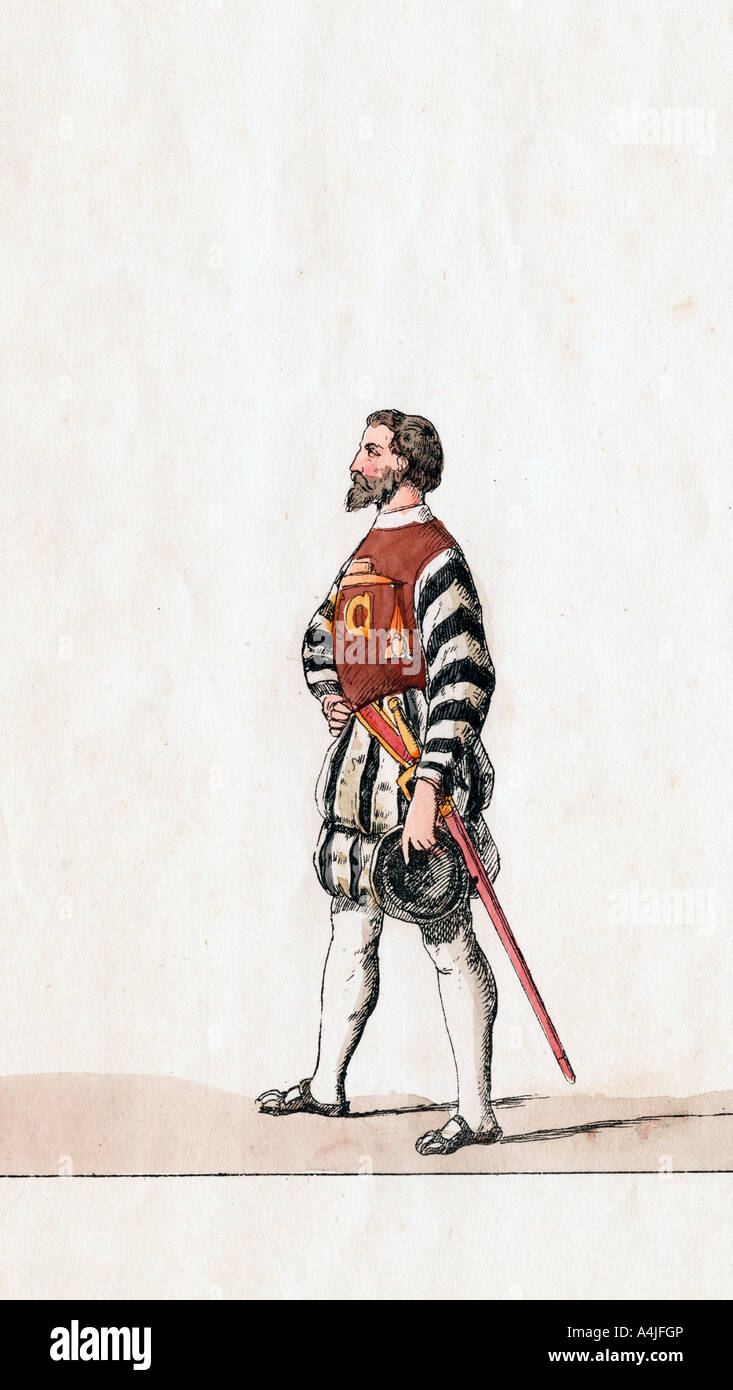 Baron, costume design for Shakespeare's play, Henry VIII, 19th century ...