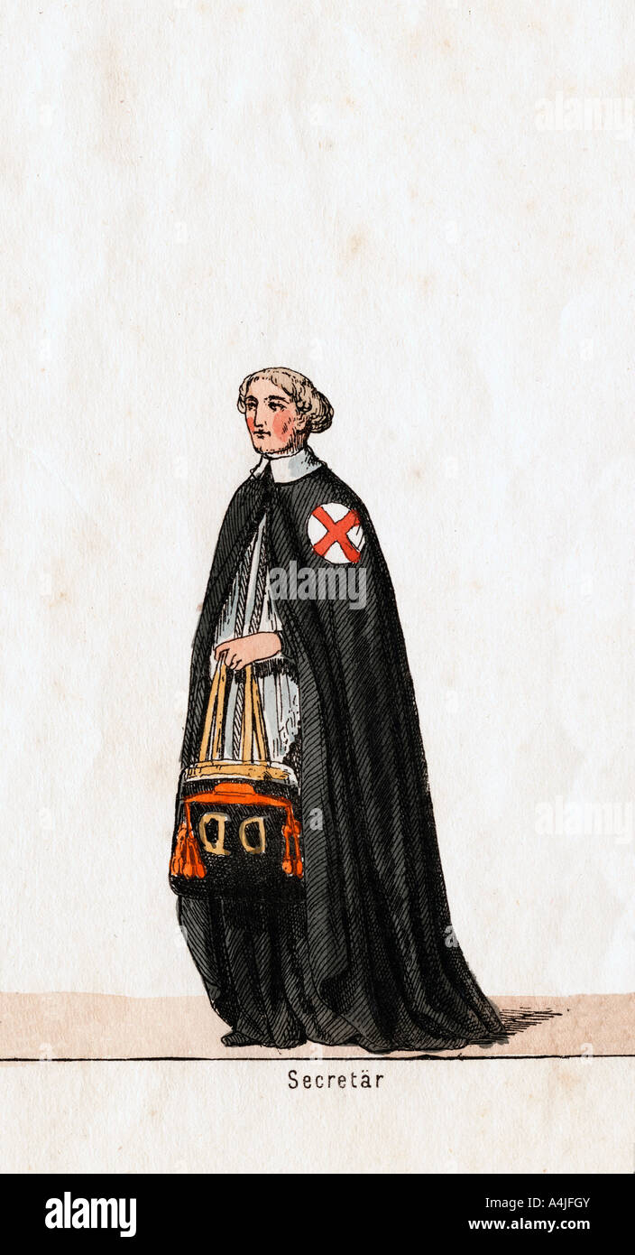 Secretary, costume design for Shakespeare's play, Henry VIII, 19th ...