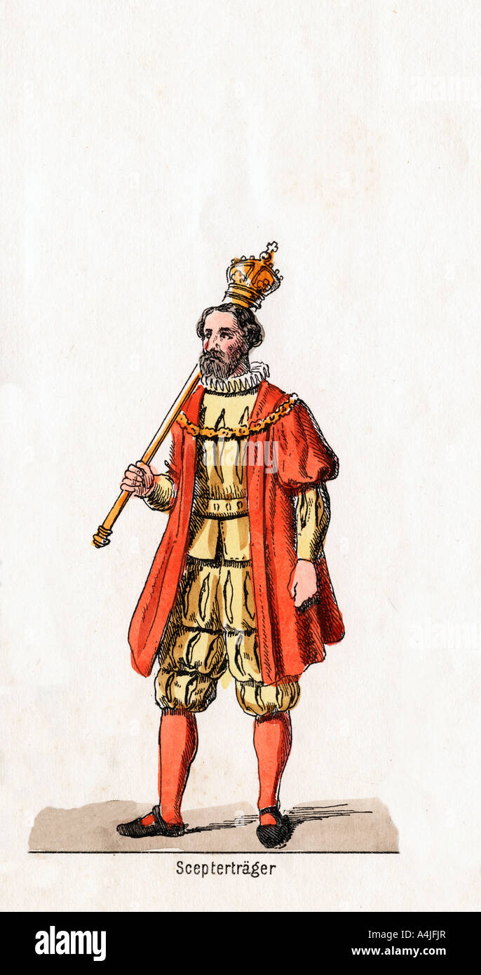Holder of a sceptre, costume design for Shakespeare's play, Henry VIII ...