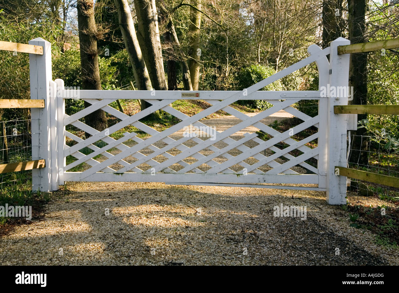 White fence gate hi-res stock photography and images - Alamy