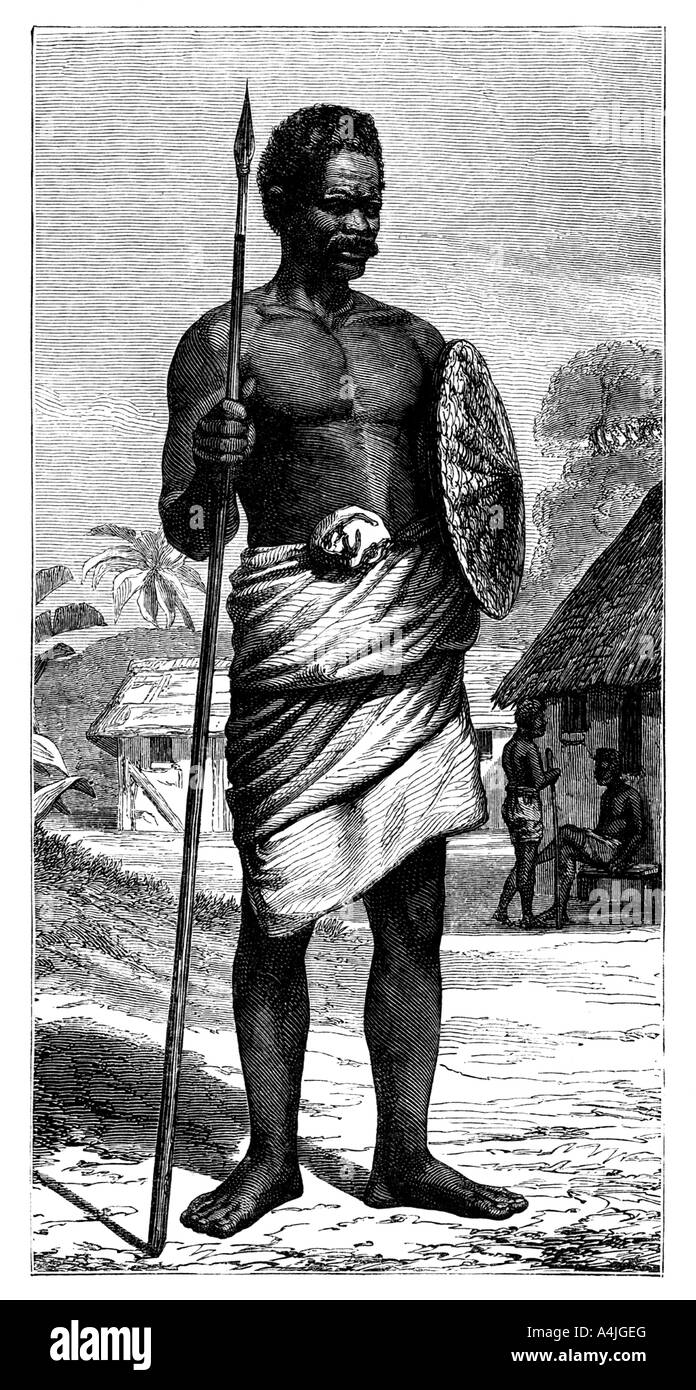 'Malagasy Warrior', 19th century.Artist: Gerome Staal Stock Photo - Alamy