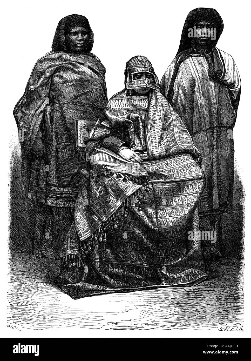 'Malagasy Women', 19th century.Artist: Alexandre Bida Stock Photo - Alamy