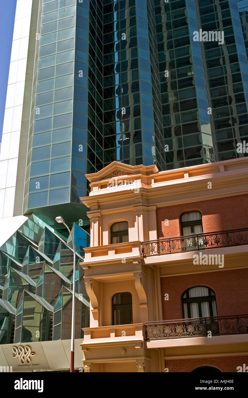 Old and New Bankwest buildings Perth city centre Western Australia ...
