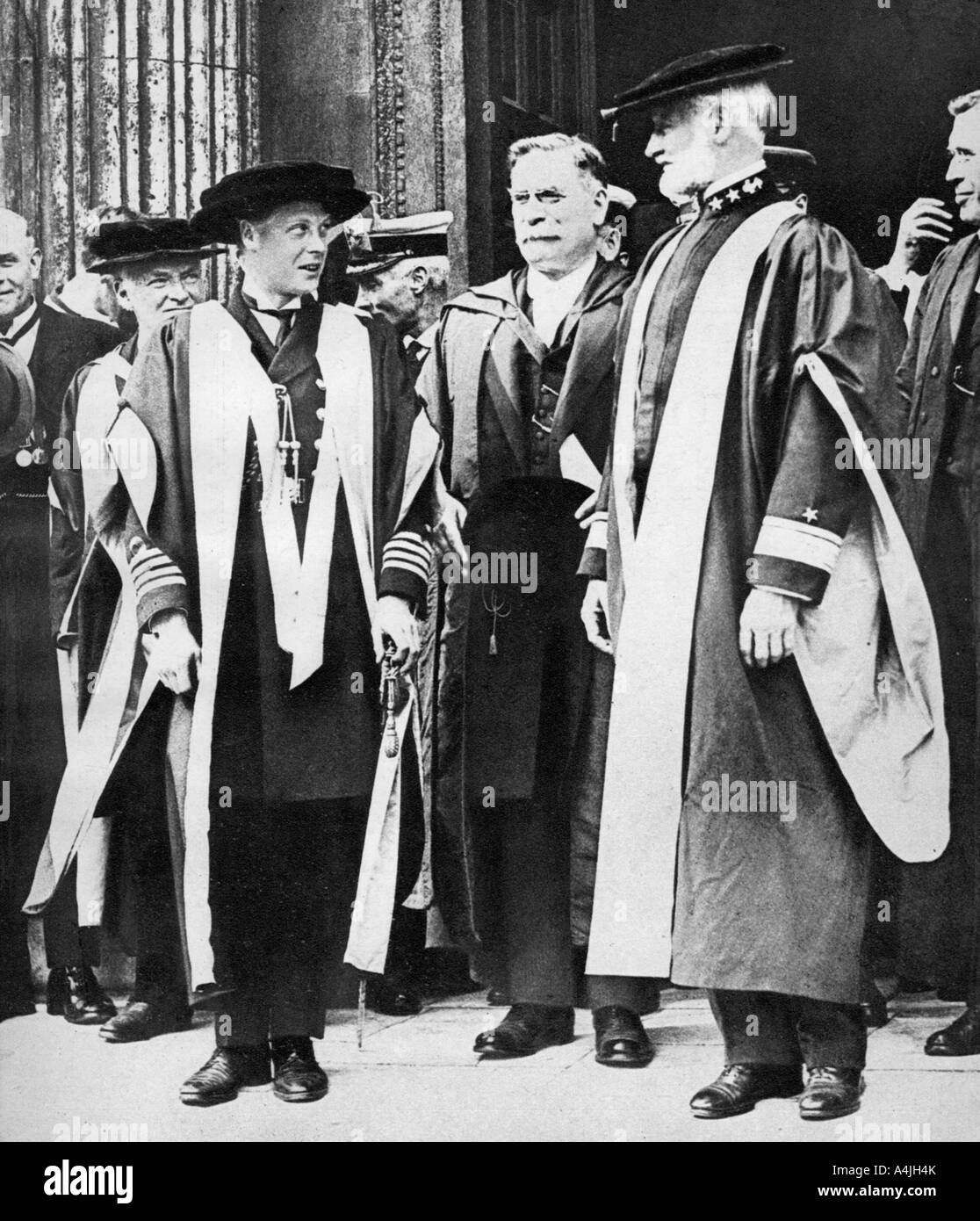 The Prince of Wales and Admiral William Sims, Cambridge, 1921. Artist ...