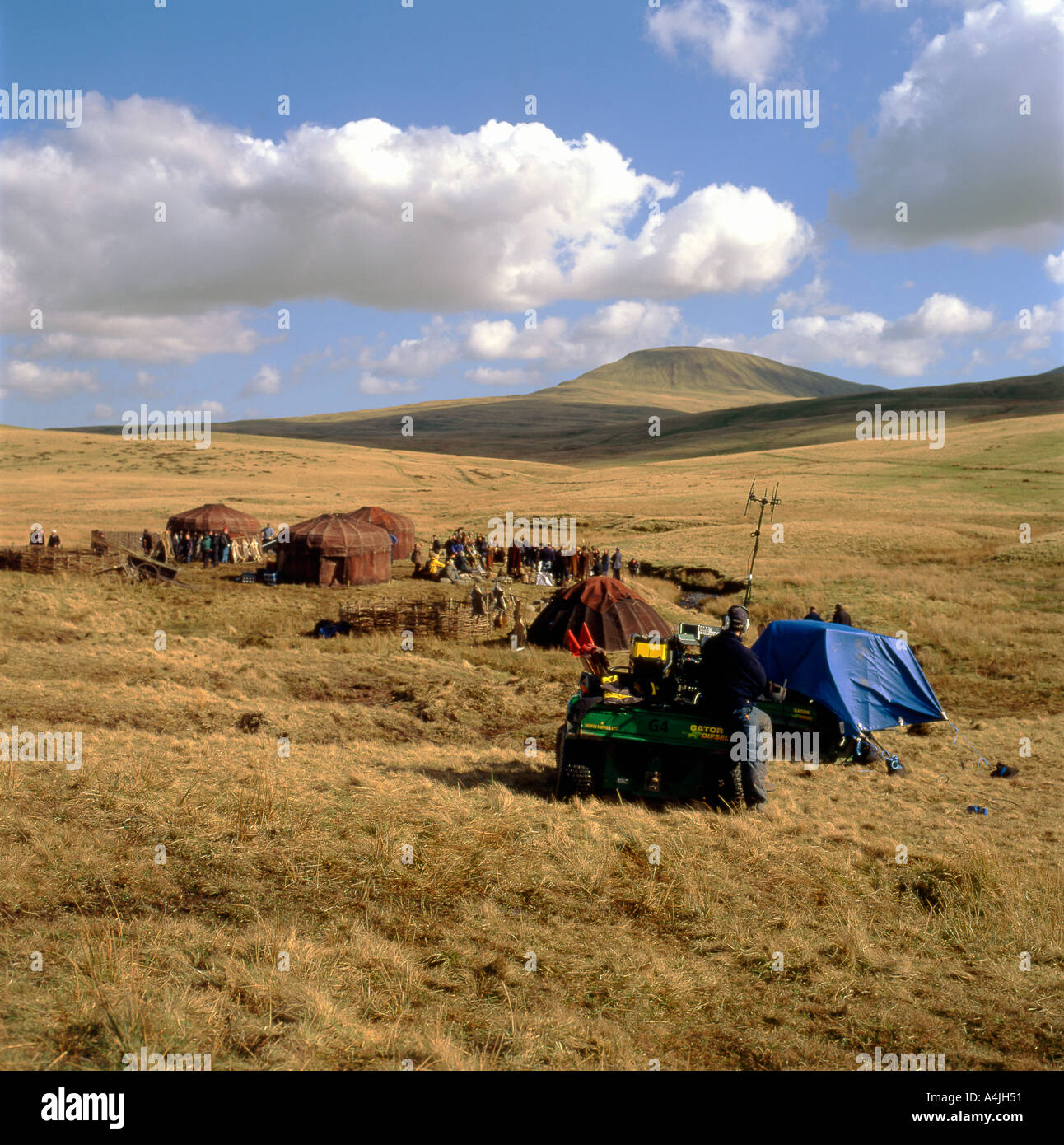 The Disney King Arthur film set, crew, actors in the Usk Valley ...