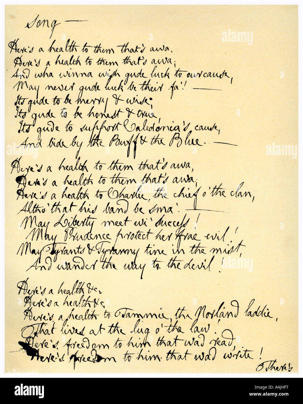 Robbie burns poem hi-res stock photography and images - Alamy