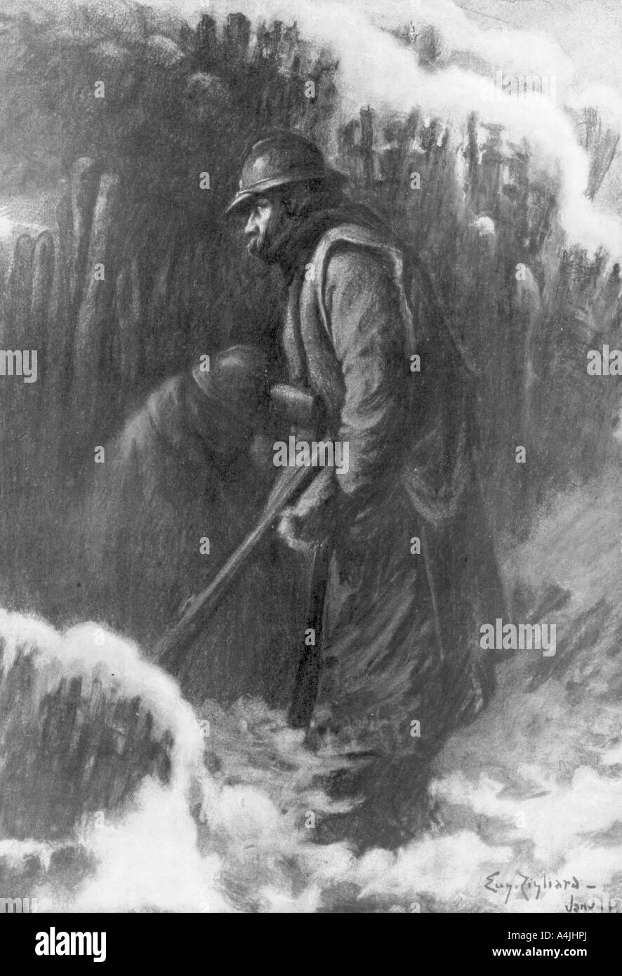 'Sentry duty at a Small Post', First World War, January 1917.Artist ...
