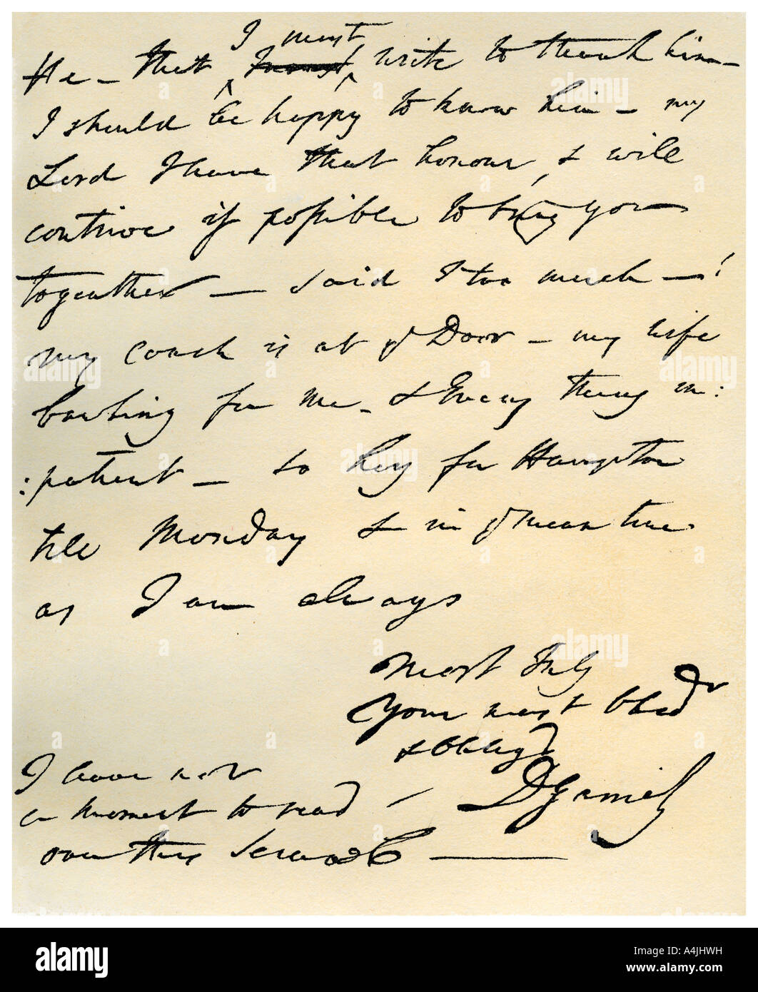 Letter from David Garrick to Edward Gibbon, 8th March 1776.Artist ...