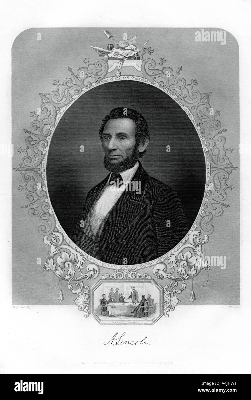 President Abraham Lincoln, American politician, 1862-1867.Artist: JC ...