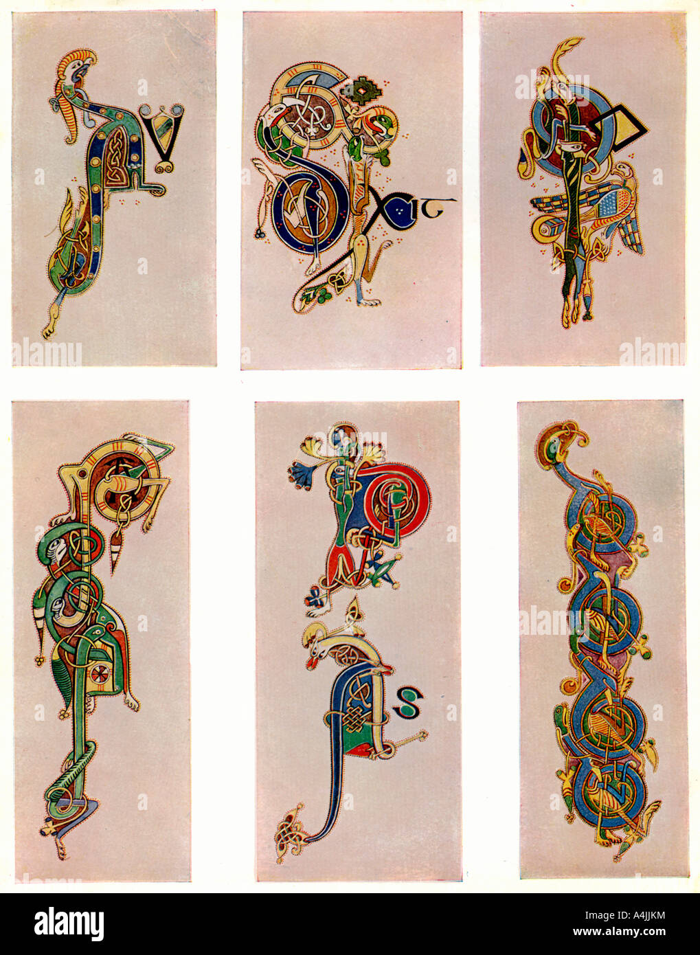 Compound letters, 800 AD, (20th century). Artist: Unknown Stock Photo ...