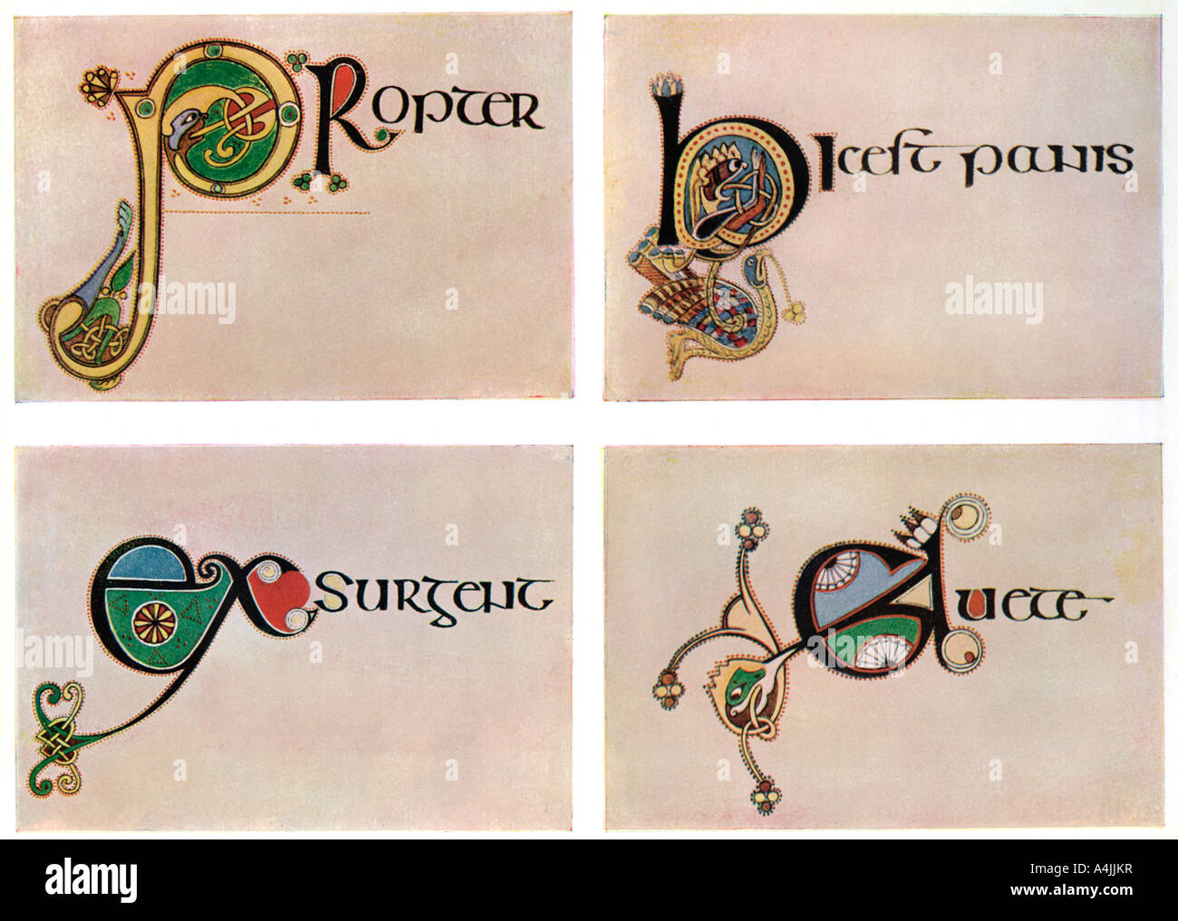 Compound letters, 800 AD, (20th century). Artist: Unknown Stock Photo ...