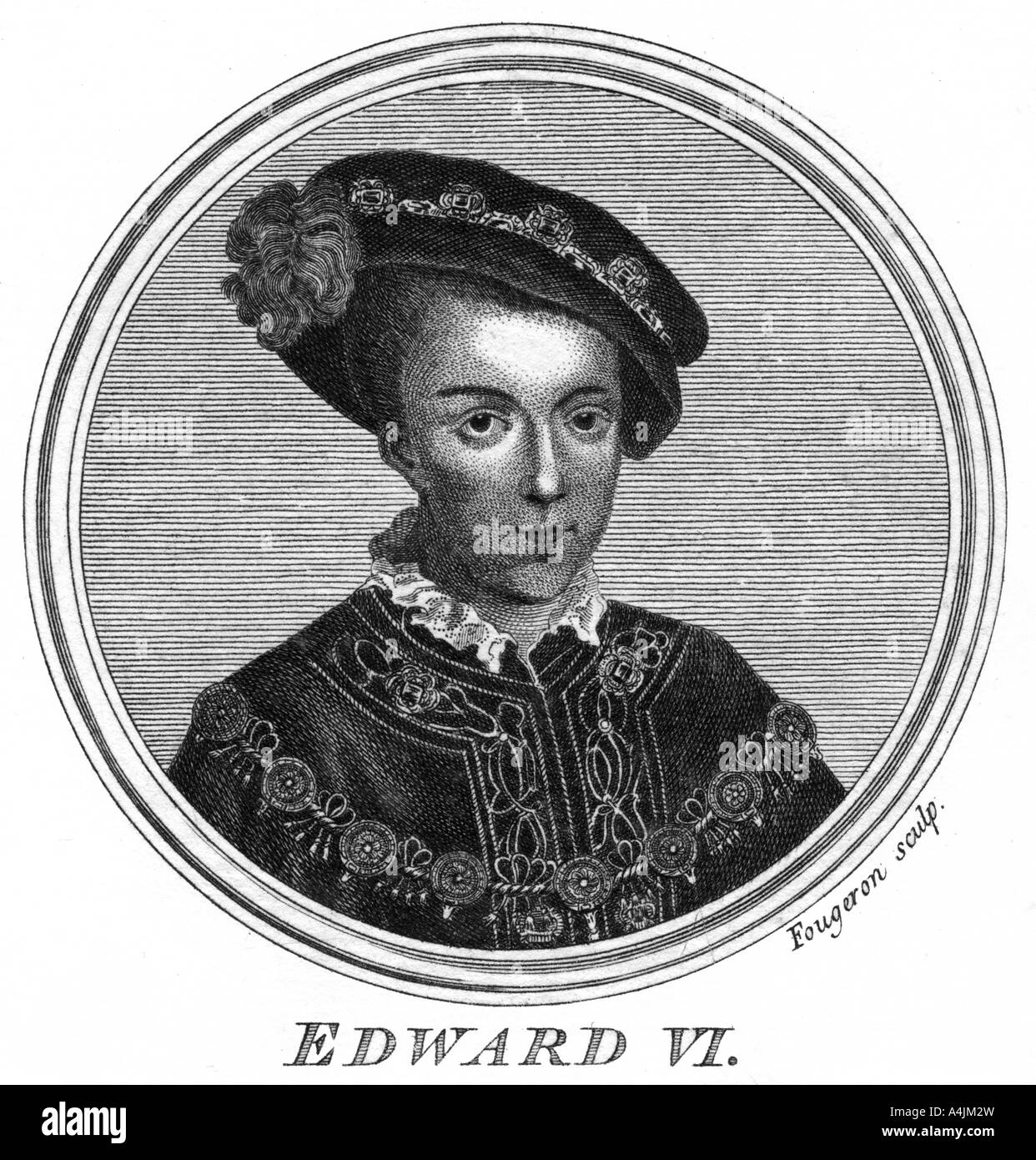 Edward VI, King of England, (18th century).Artist: Fougeron Stock Photo ...