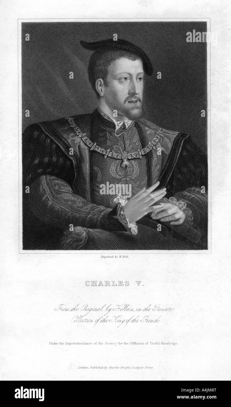 Charles V, Holy Roman Emperor, (19th century).Artist: W Holl Stock ...