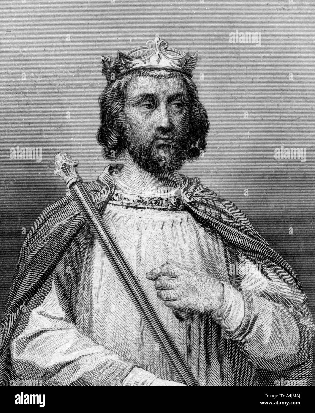 King Clotaire III of the Franks, (19th century).Artist: Blanchard Stock ...