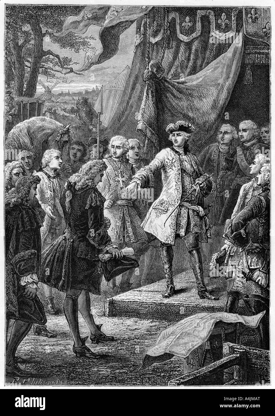 Louis XV, King of France and the Ambassador of Netherlands, (19th ...