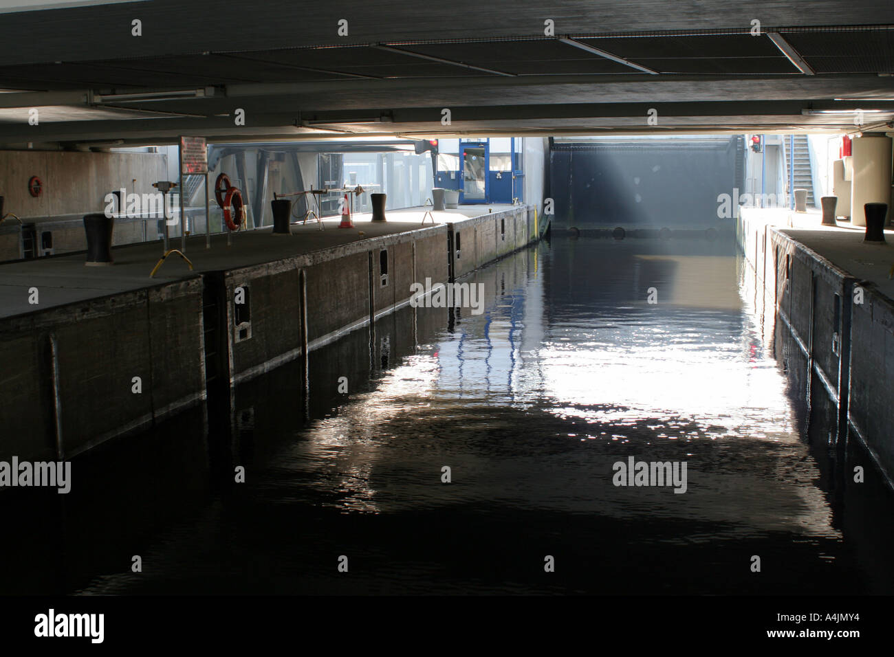 Lock on the Alster-fleet in Hamburg Stock Photo - Alamy