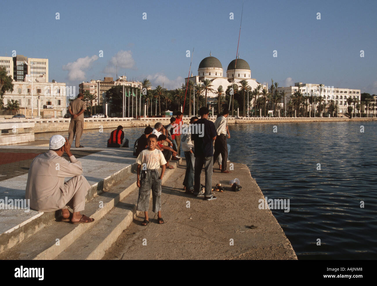 people fishing by the waterfront of Benghazi Libya Stock Photo - Alamy