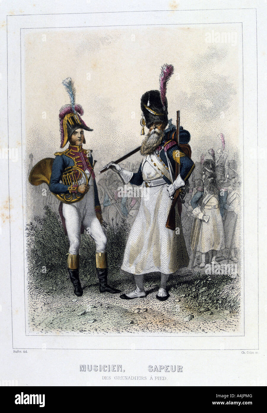 'Musician and Sapper of the Grenadiers-à-Pied', 1859. Artist: Auguste ...