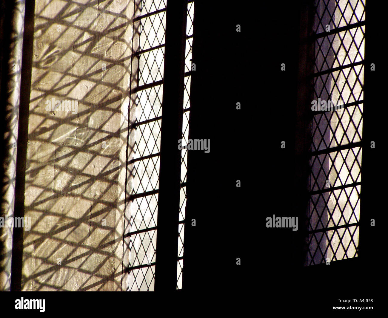 window with fantastic shadows Salisbury Cathedral. unusual angle Stock ...