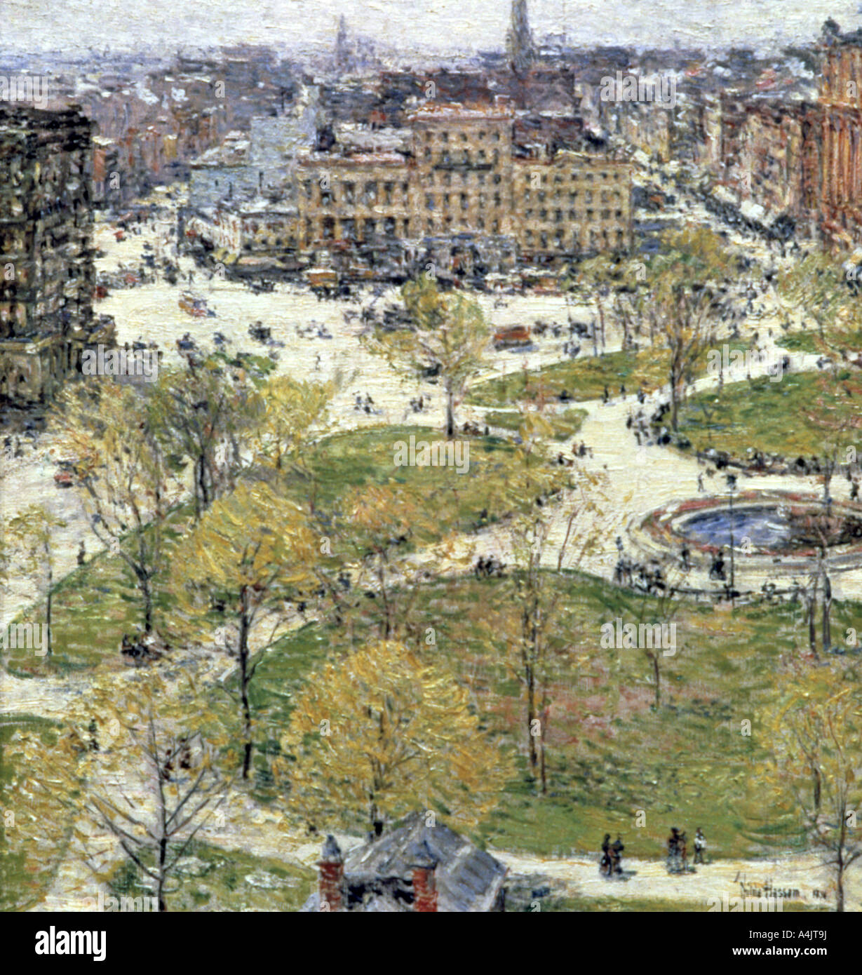 'Union Square in Spring', 1896. Artist: Frederick Childe Hassam Stock ...