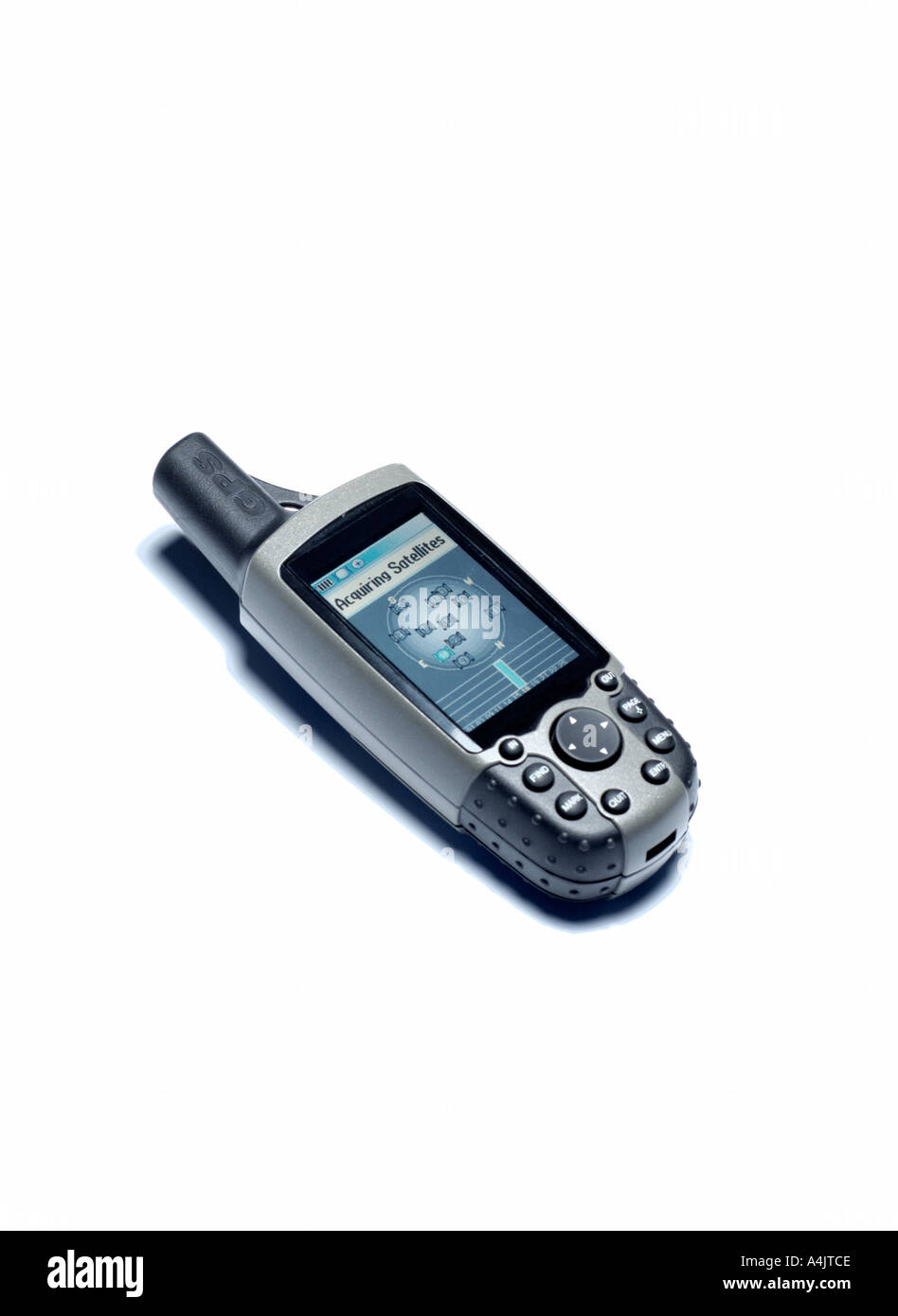 Isolated modern GPS unit on white background color LCD display on Stock ...